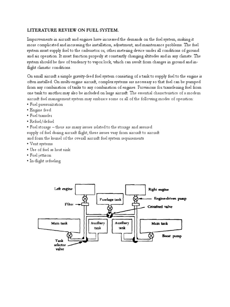 Literature Review On Fuel System | PDF | Aircraft | Pump