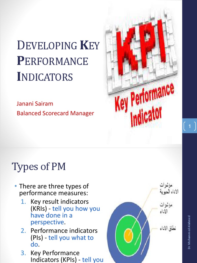 Developing Key Performance Indicators | PDF | Performance Indicator ...