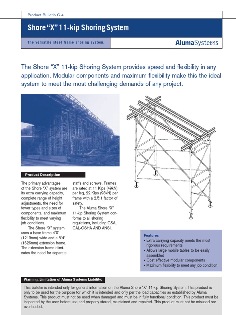 Shore "X" 11-Kip Shoring System | PDF | Framing (Construction ...