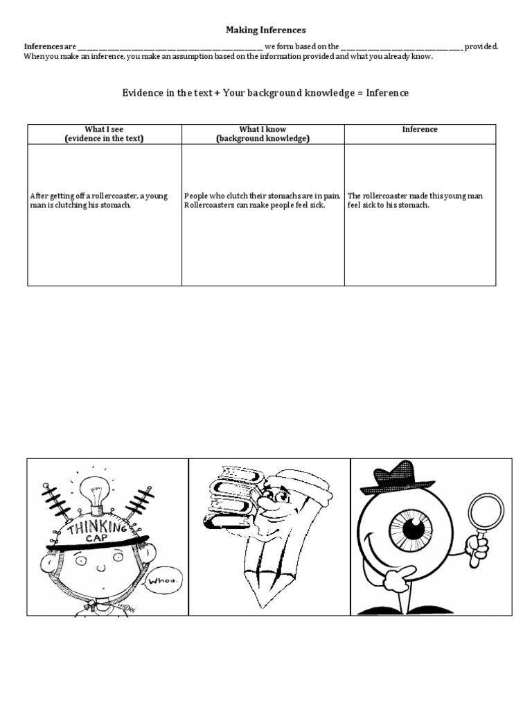 Evidence in The Text + Your Background Knowledge Inference | PDF ...