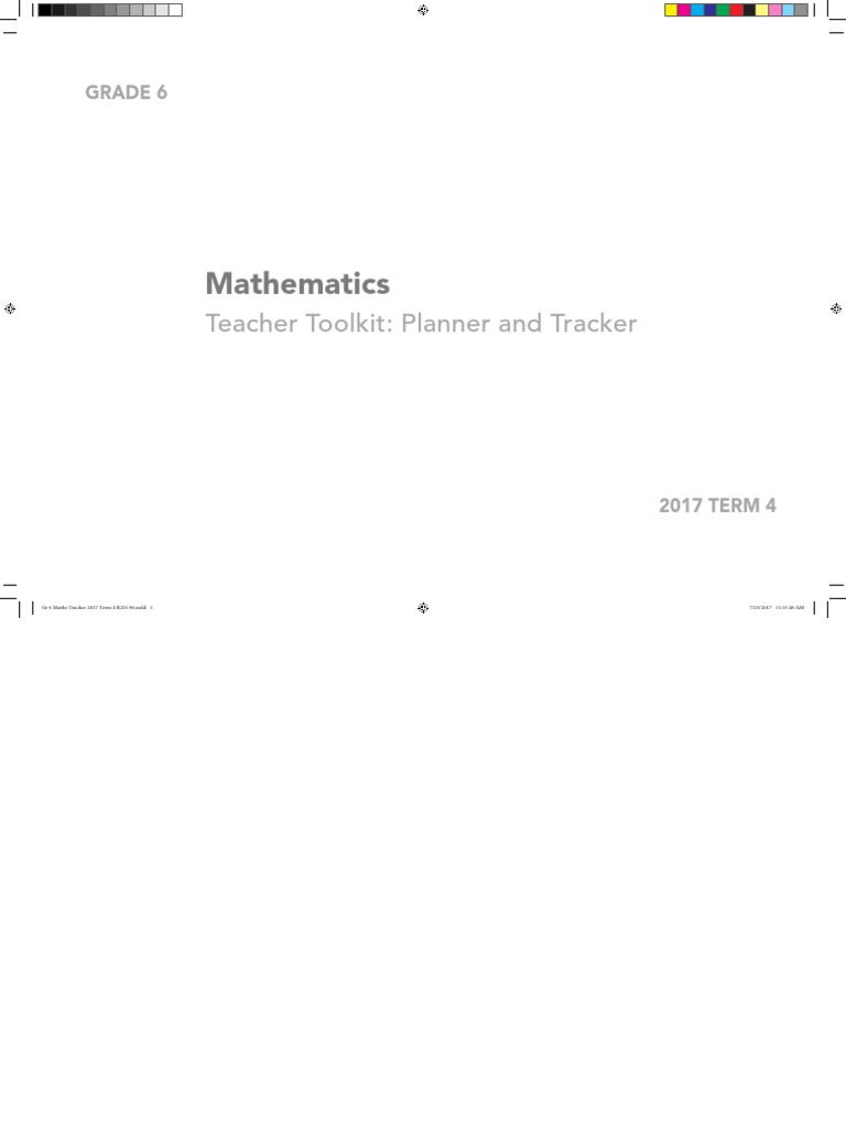 Grade 6 Maths Tracker Term 4 2017 | PDF | Curriculum | Educational ...