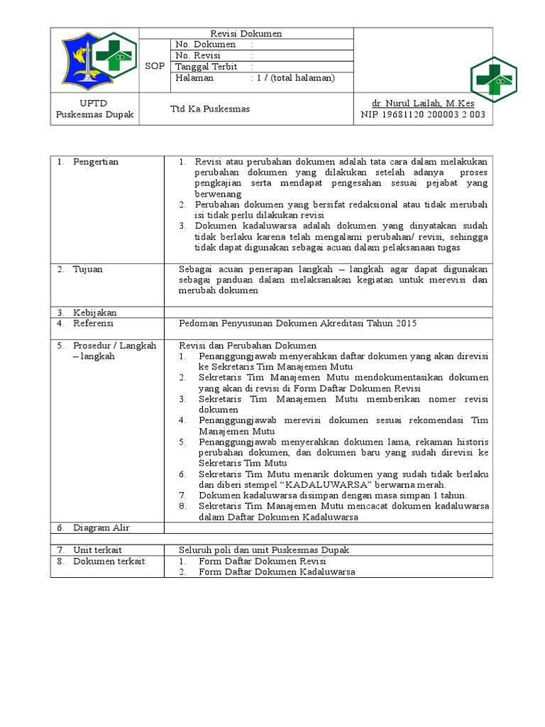 SOP Revisi Dokumen Fix Rev | PDF