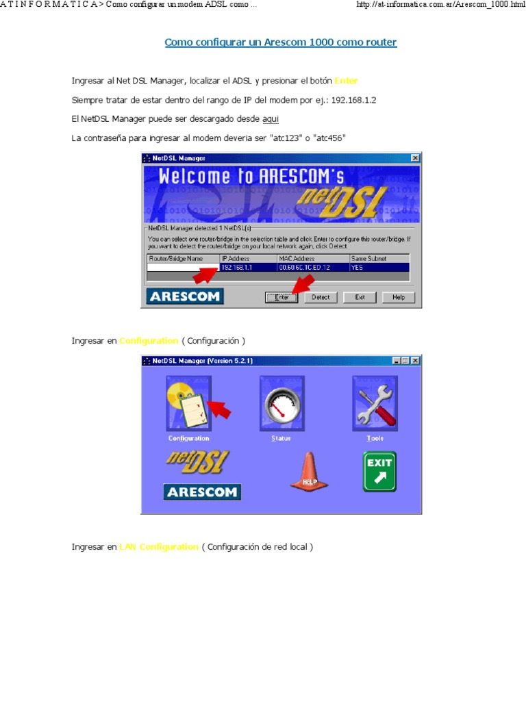 Arescom 1000 | PDF | Dirección IP | Redes de computadoras