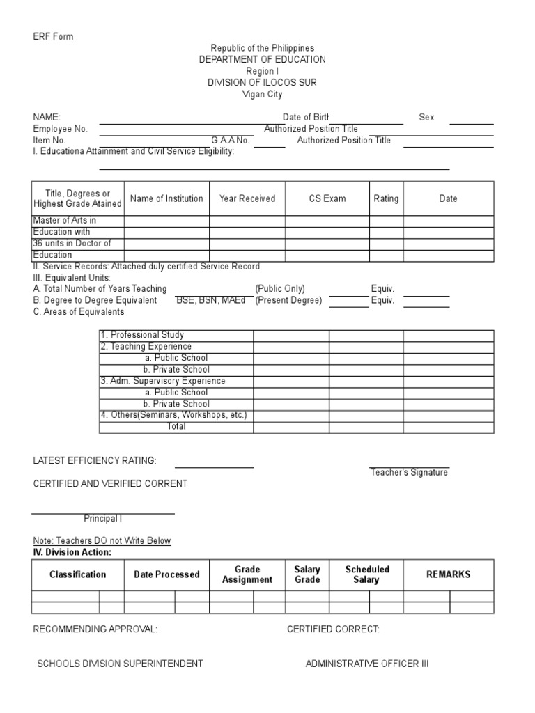 Erf Form | PDF | Academia | Schools