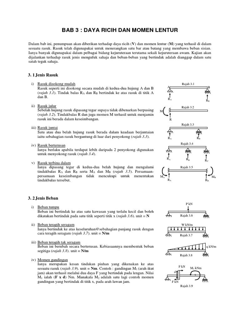 Bab 3 Daya Ricih Dan Momen Lentur | PDF