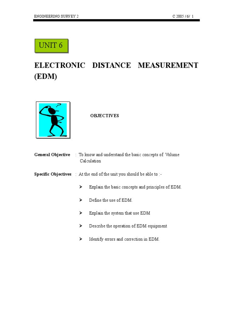 Unit 6: Electronic Distance Measurement (EDM) | PDF | Surveying | Waves