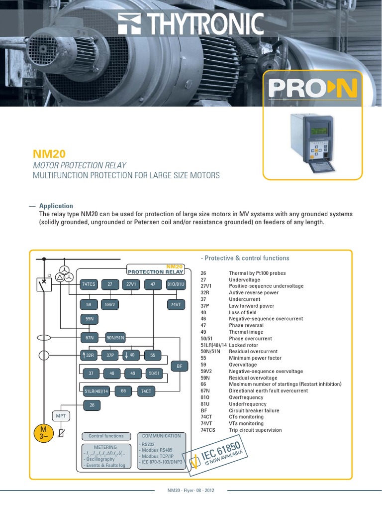 Motor Protection Relay: Multifunction Protection For Large Size Motors ...