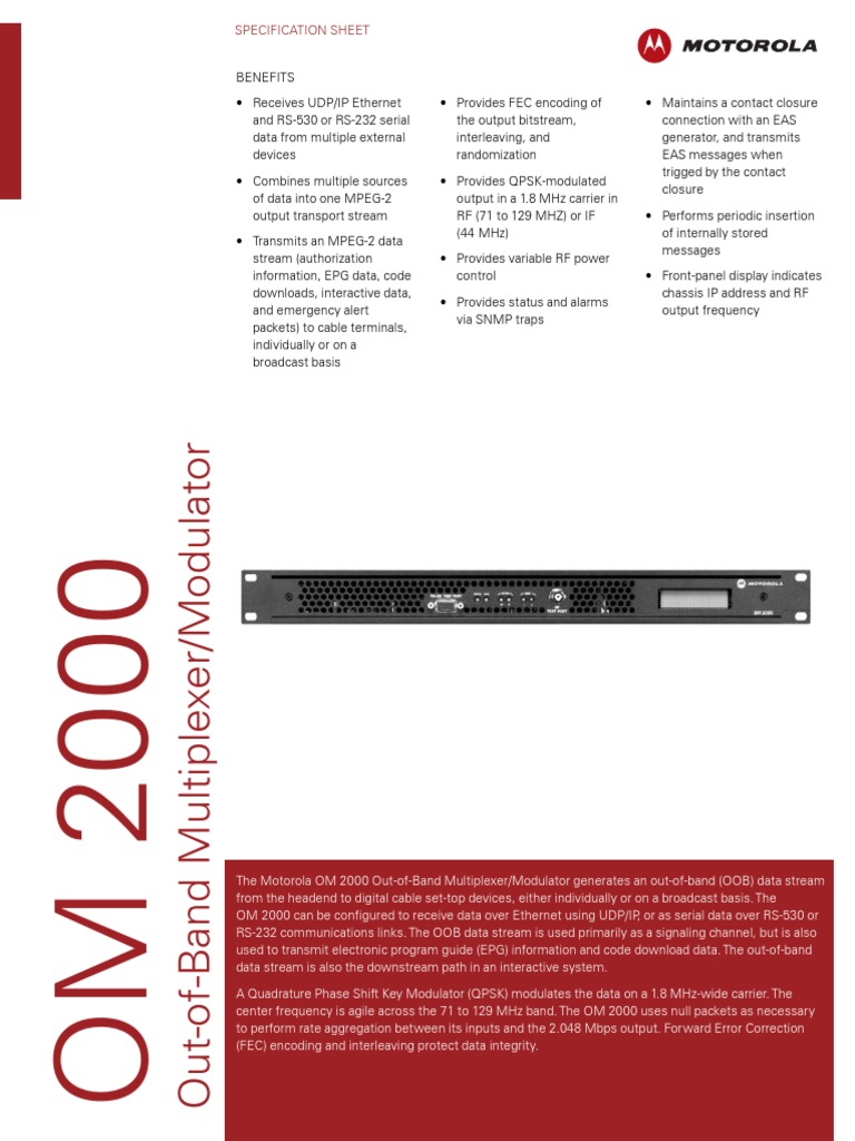 Specification Sheet | PDF | Forward Error Correction | Modulation