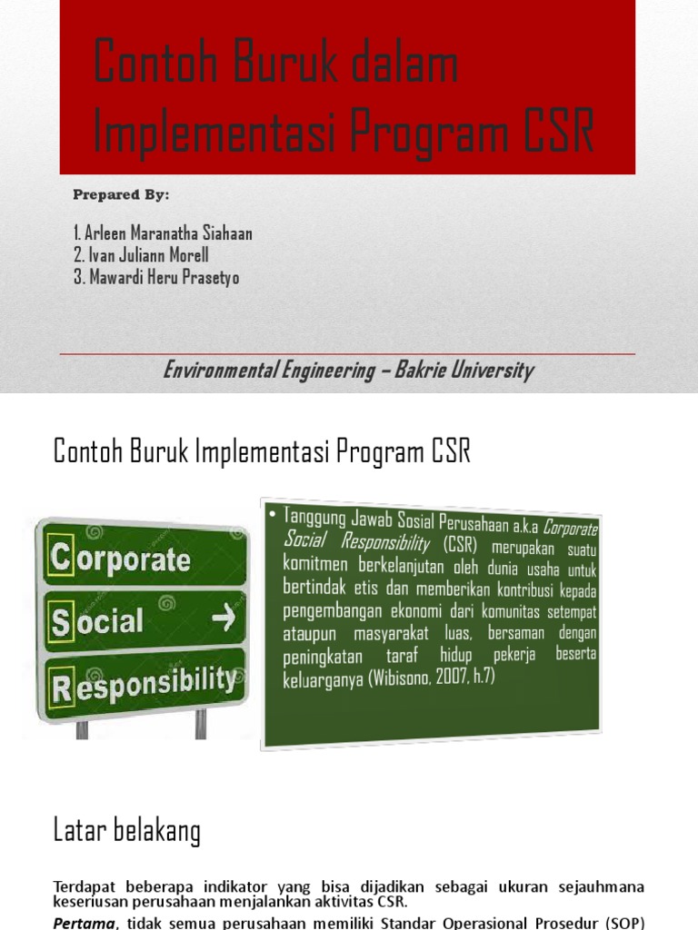 Contoh Buruk Dalam Implementasi Program CSR | PDF