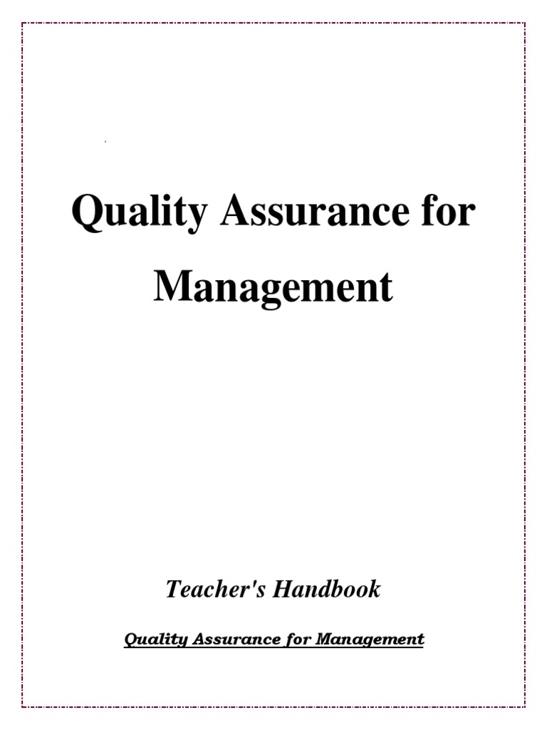 Quality Assurance For Management - Training Schedule and Outline | PDF ...