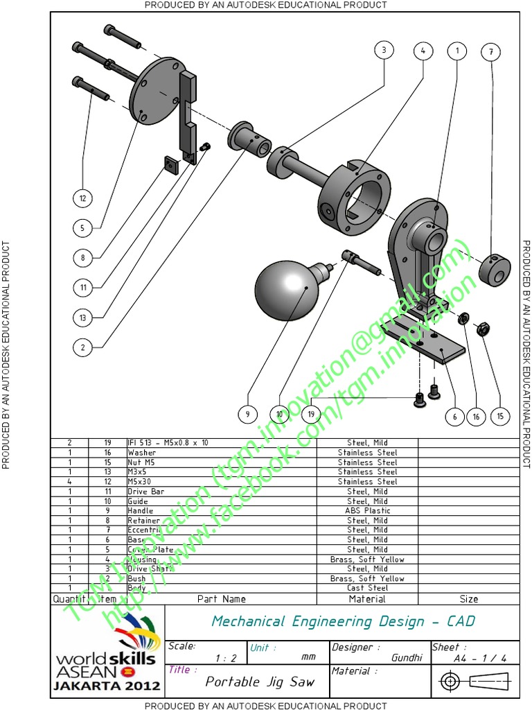 Portable Jig Saw CAD Design | PDF | Building Engineering | Engineering