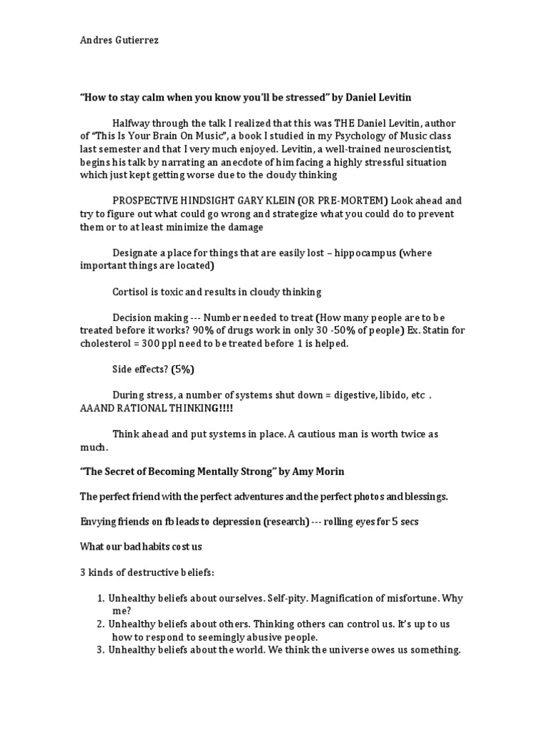 "How To Stay Calm When You Know You'll Be Stressed" by Daniel Levitin ...