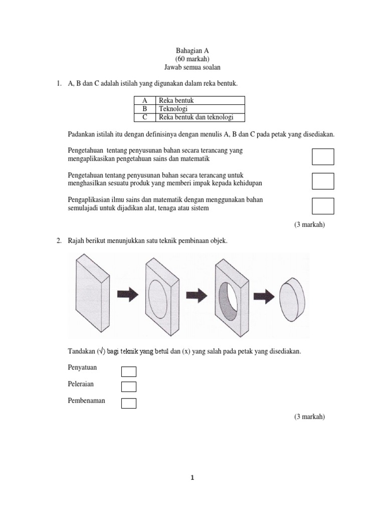 Teknik Pembinaan Objek RBT Tingkatan 1 | PDF