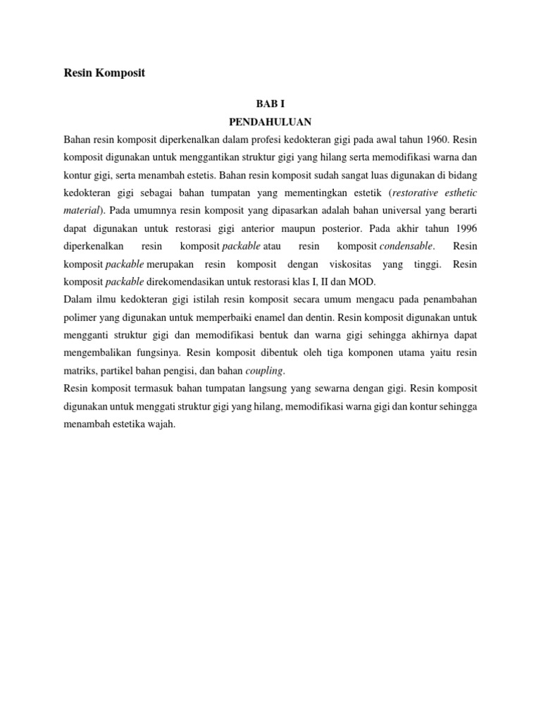 Resin Komposit | PDF | Teknologi & Rekayasa