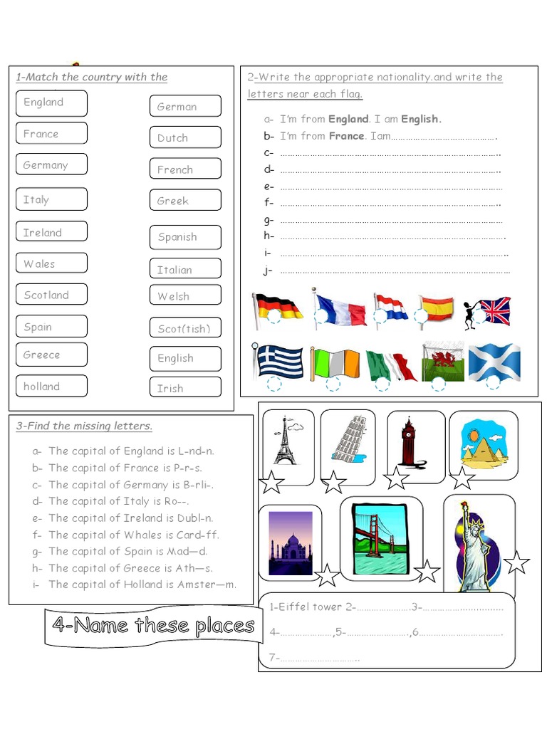 Countries Nationalities Flagscapital Cities | PDF