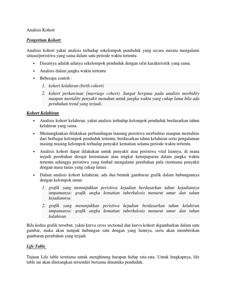 Analisis Kohort | PDF