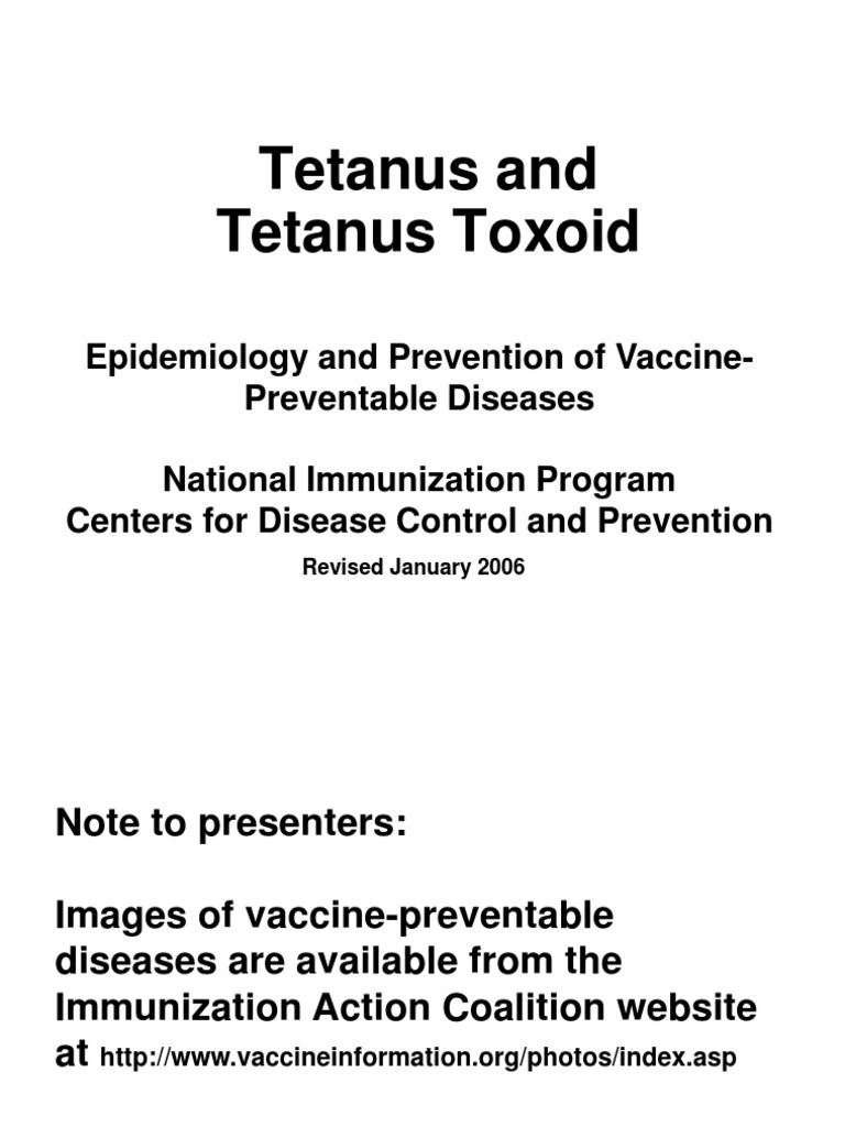 Tetanus and Tetanus Toxoid | PDF | Public Health | Clinical Medicine