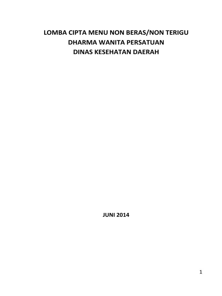 Resep Lomba Cipta Menu | PDF