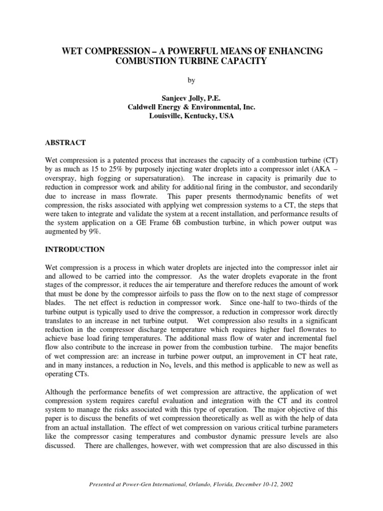 Wet Compression A Powerful Means of Enha PDF | PDF | Gas Compressor ...