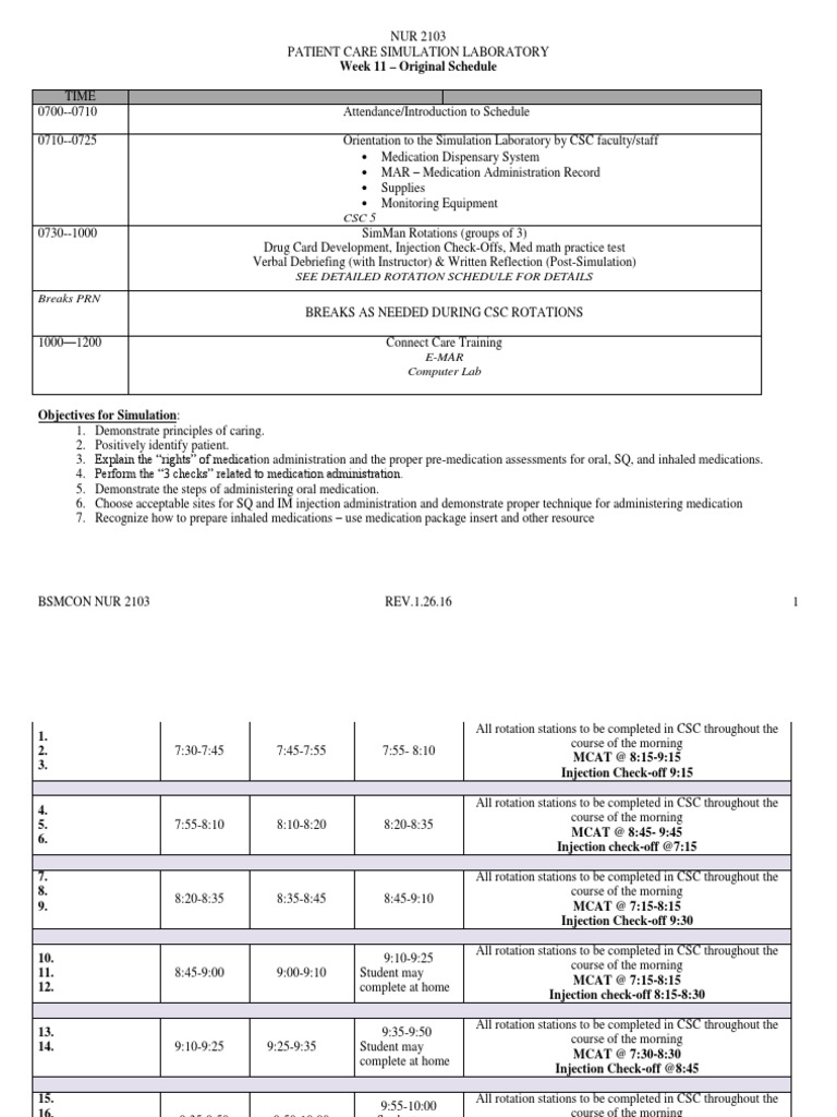 Med Sim Schedule Template Original | PDF | Pharmaceutical Drug ...