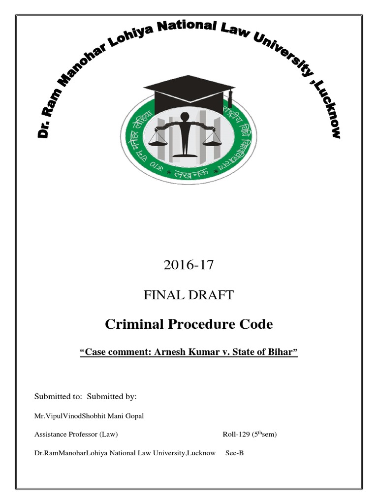 Arnesh Kumar Case: Legal Analysis | PDF | Bail | Arrest