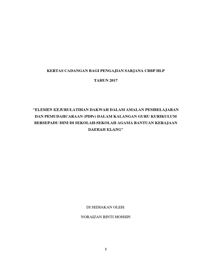 Contoh Proposal HLP KPM | PDF
