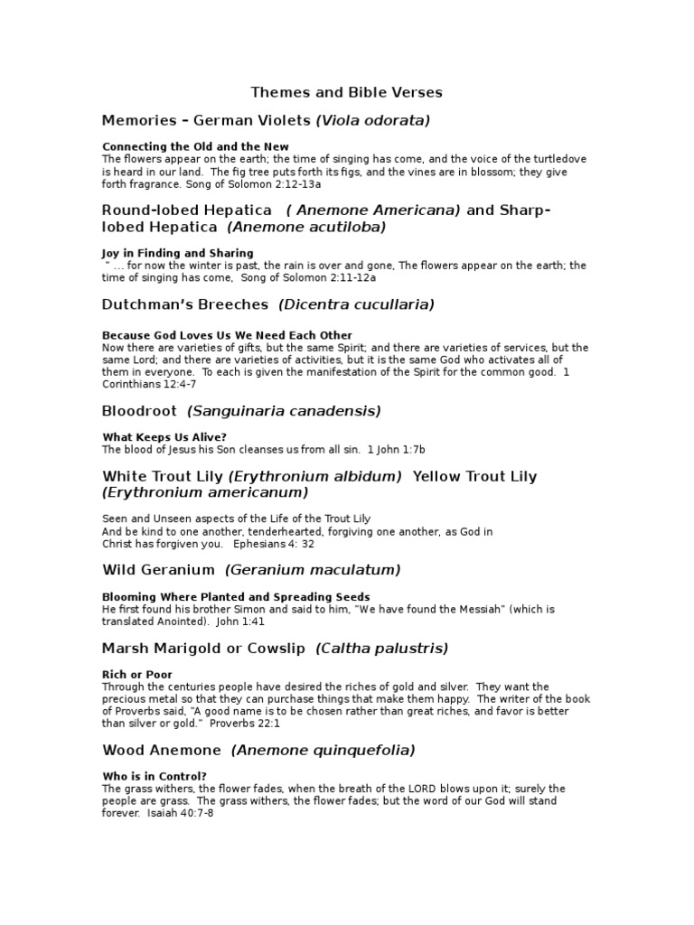 Themes Bible Verses | PDF | Baptism | Jesus