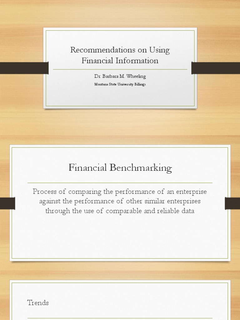 Recommendations On Using Financial Information | PDF | Financial Ratio ...