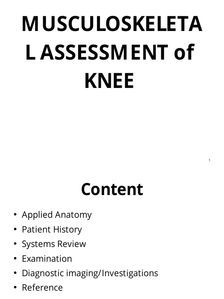 Assessment of Knee | PDF | Knee | Anatomical Terms Of Motion