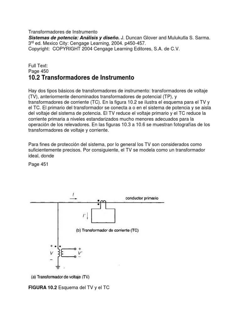 Transformadores de Instrumento | PDF | Transformador | Impedancia eléctrica