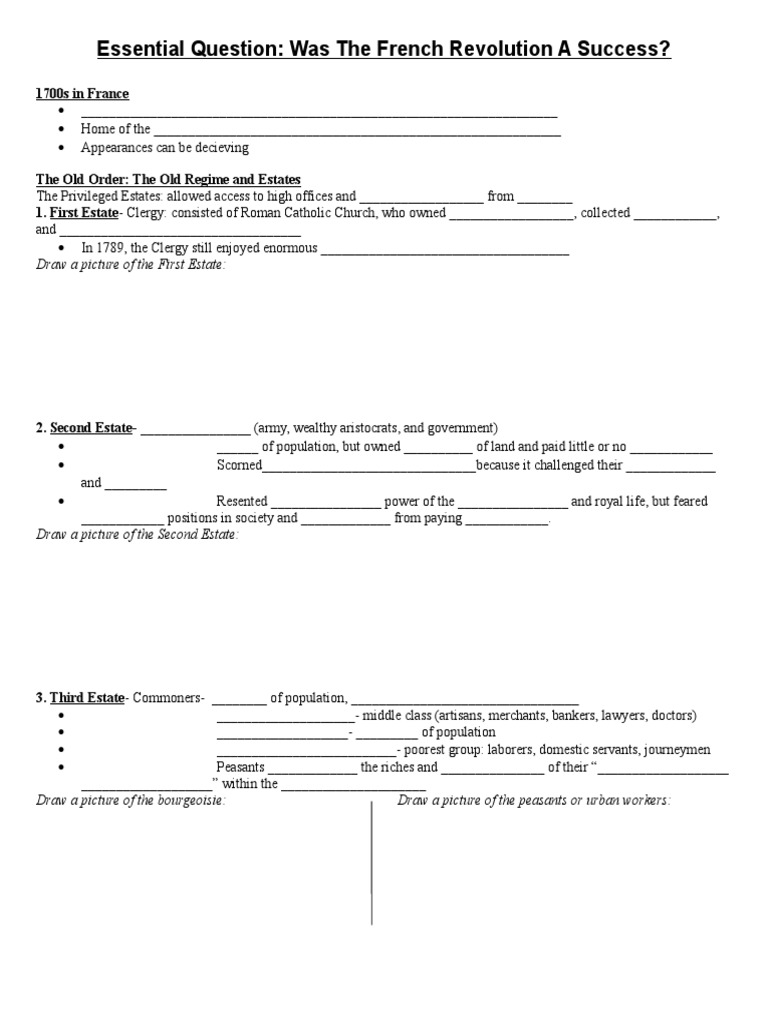 French Revolution Notes Inquiry Based | PDF | Napoleon | Maximilien ...