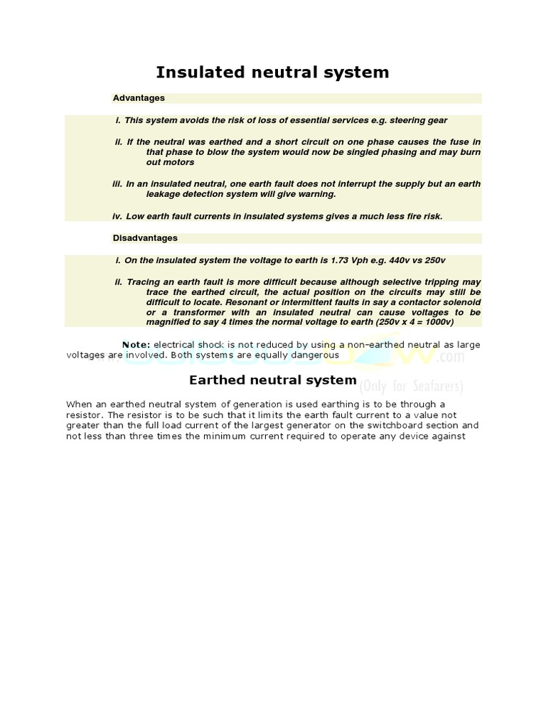 Insulated Neutral System | PDF | Power (Physics) | Electrical Components