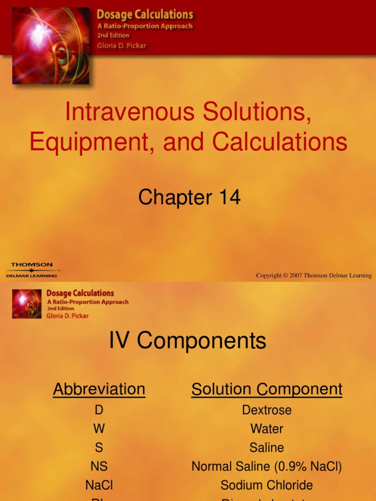 Understanding Intravenous Solutions, Equipment, and Calculations | PDF ...