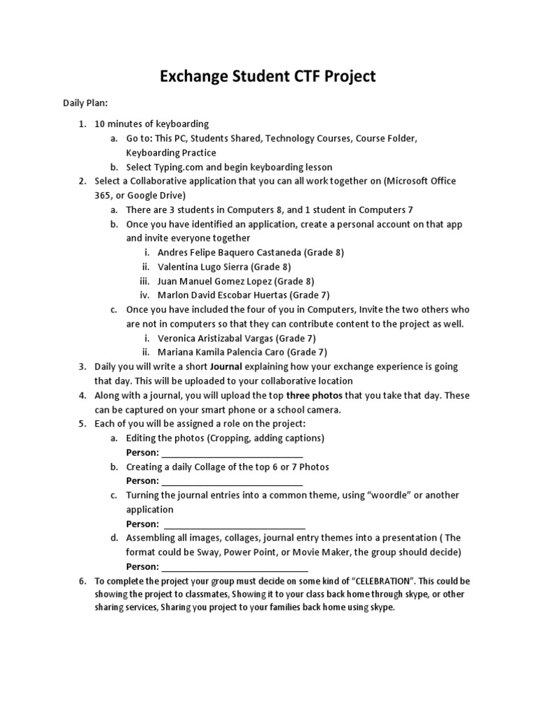 Exchange Student CTF Project | PDF