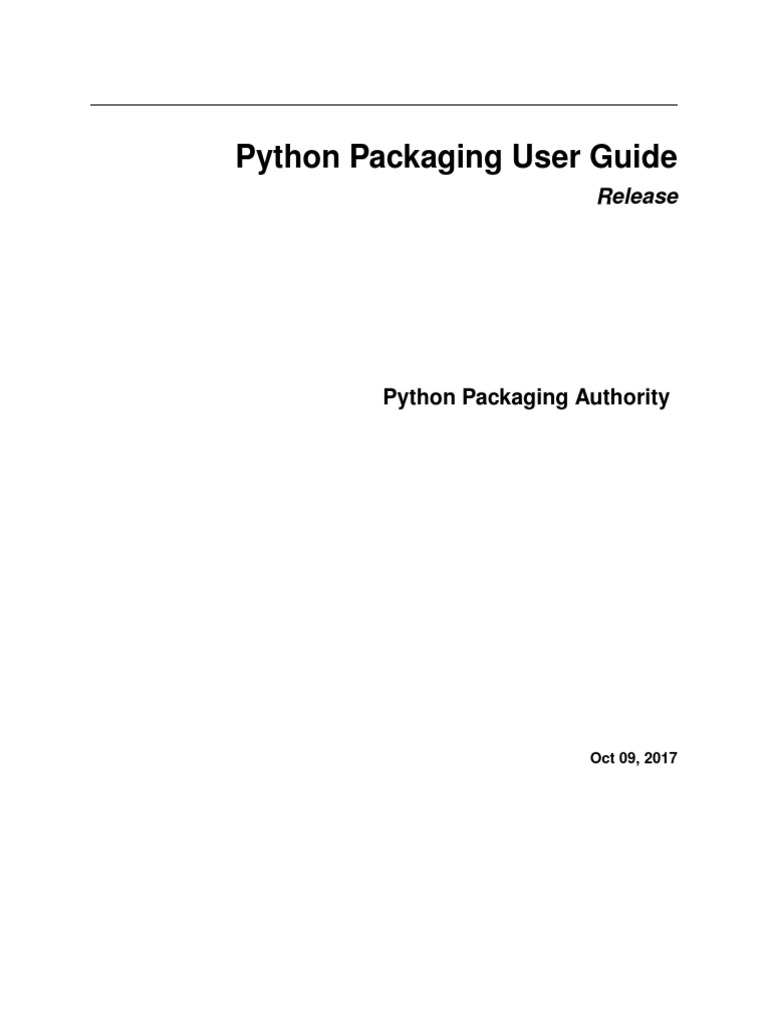 Python Packaging User Guide | PDF | Python (Programming Language) | Linux Distribution