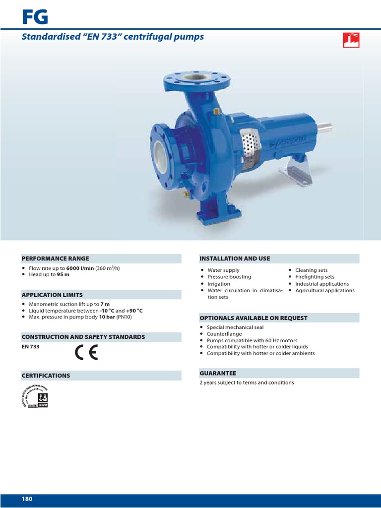 Standardised "EN 733" Centrifugal Pumps: Installation and Use ...