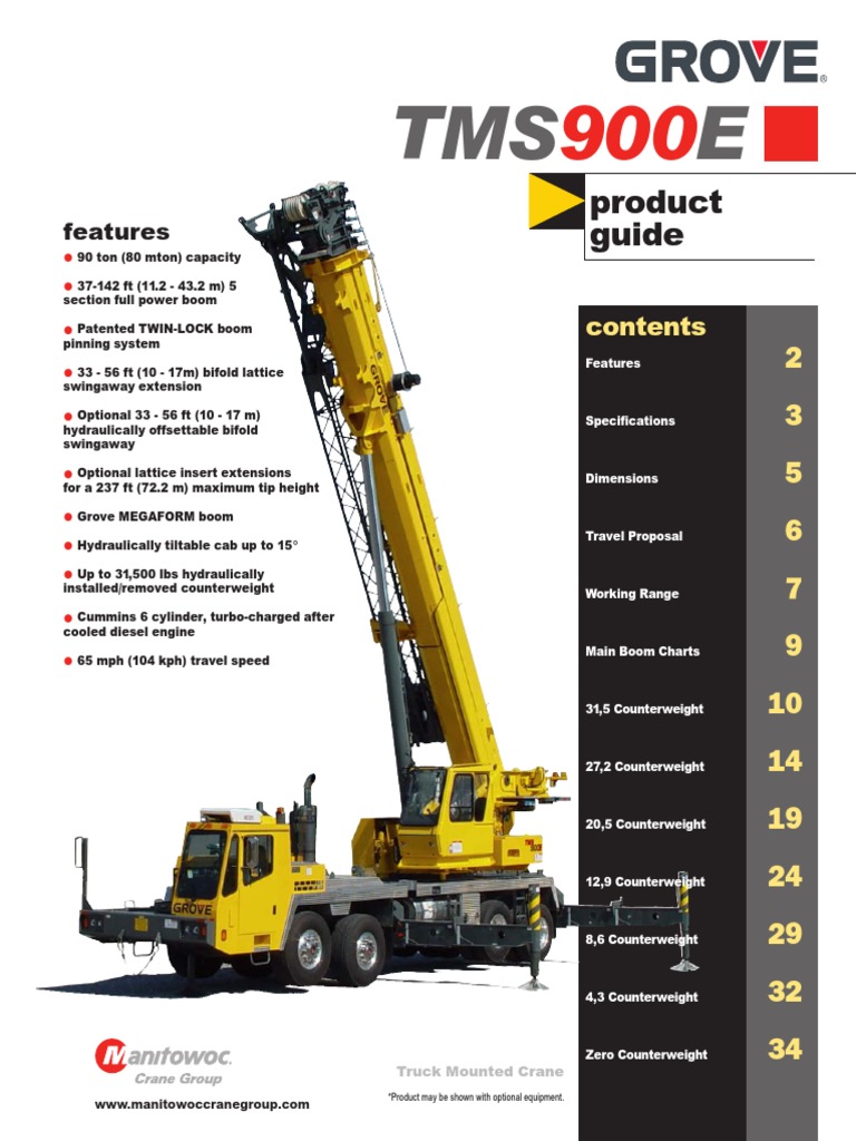 Grove Tms900e | PDF | Crane (Machine) | Engines