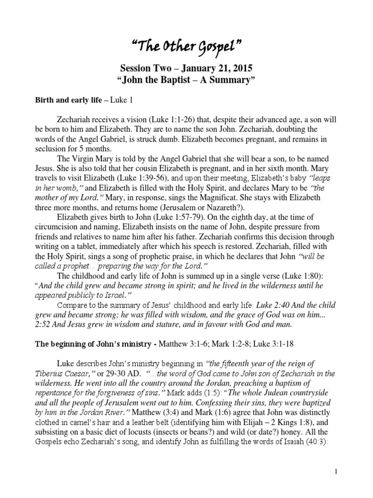 Timeline of John the Baptist's Life | PDF | Herod Antipas | Jesus