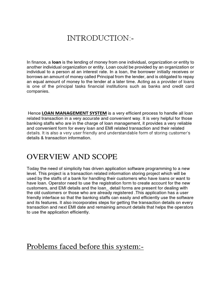 Loan Management System SRS | PDF | Financial Transaction | Feasibility ...