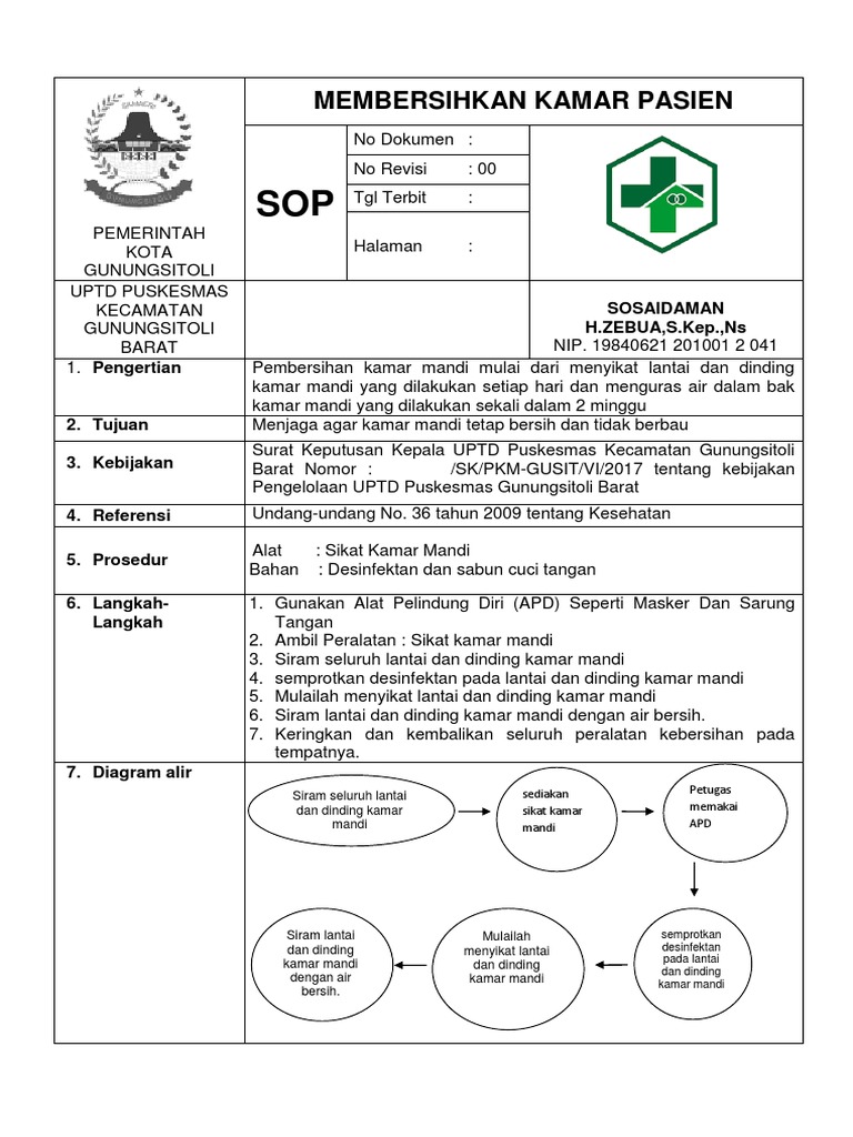 SOP Membersihkan Kamar Mandi | PDF