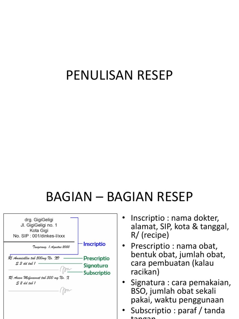 Penulisan Resep | PDF