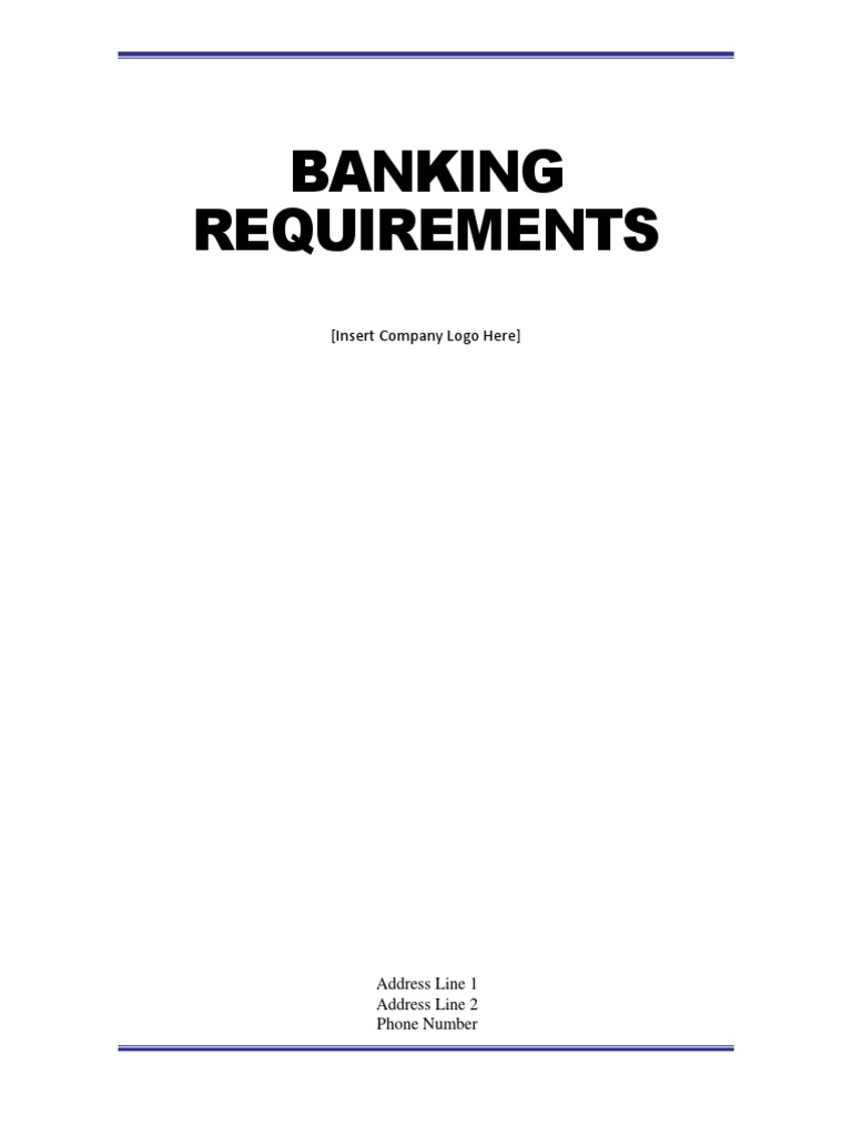 Generic Company Bank Requirements | PDF