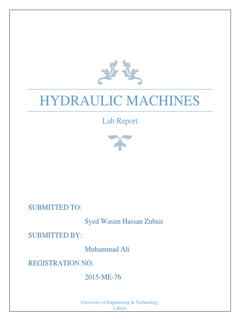 Hydraulic Machines: Lab Report | PDF