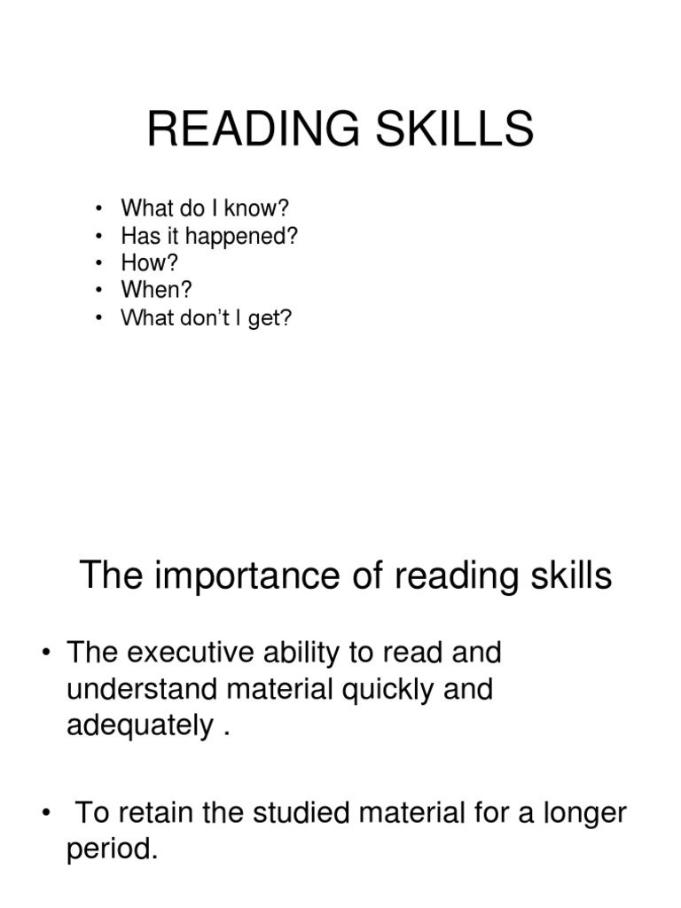 2 Reading Skills | PDF