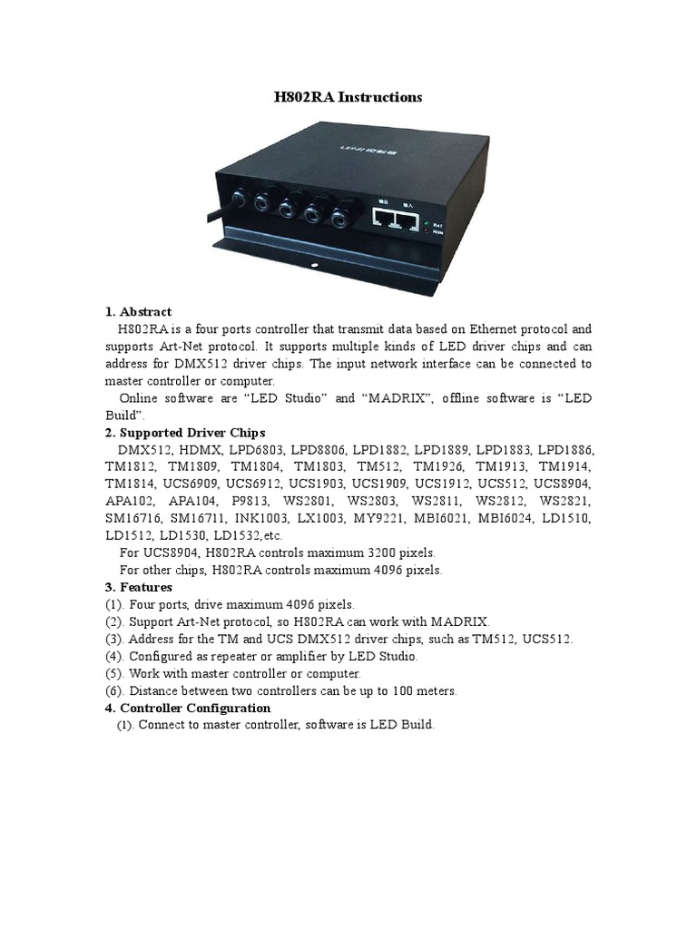 H802RA Instructions | Device Driver | Network Interface Controller