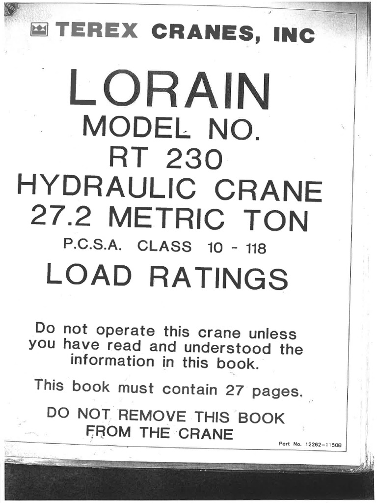 30 Ton RT230 LC Original | PDF