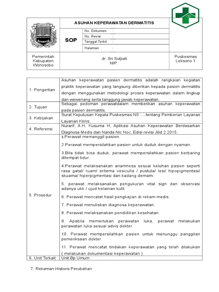 Sop Askep Dermatitis | PDF