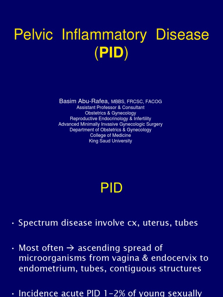 Pelvic Inflammatory Disease (PID) : Basim Abu-Rafea | PDF | Sexual ...