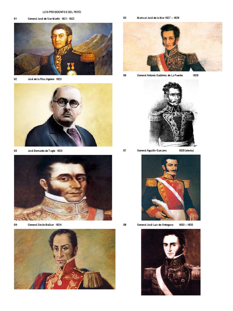 Los Presidentes Del Perú | PDF | Pueblo latinoamericano | Titulares de ...