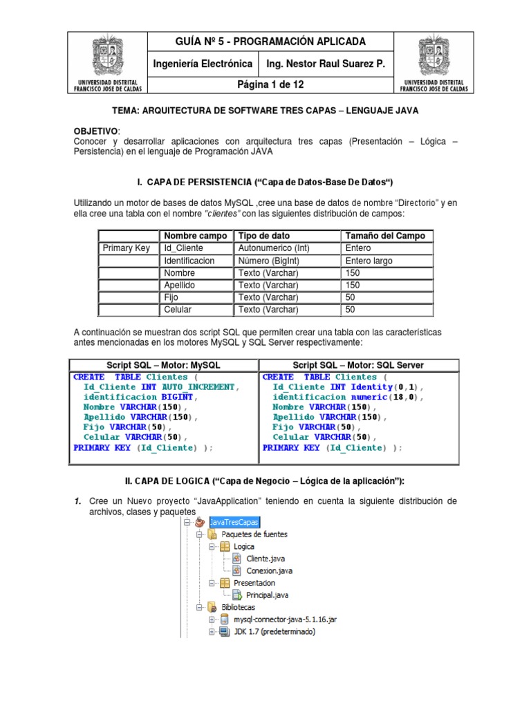 Guia5-Programacion Tres Capas (JAVA) | PDF | Servidor SQL de Microsoft ...